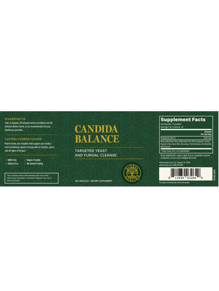 Candida Balance, Yeast & Fungal Cleanser, 120 Caps, Global Healing